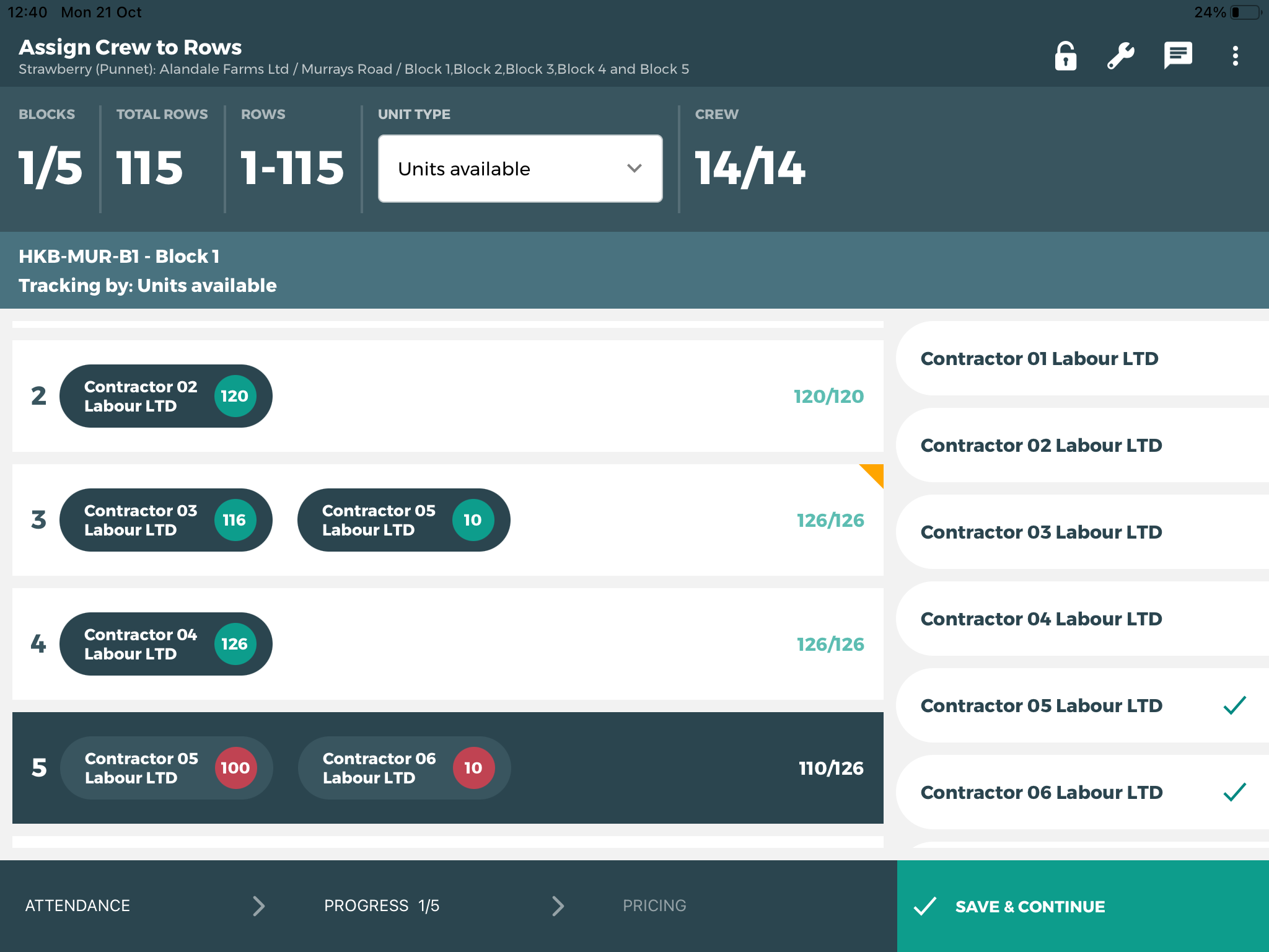 Tracking Type: Assign Rows